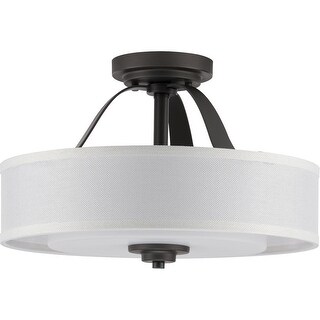 Progress Lighting Kene 2 Light 16" Wide Semi-Flush Ceiling Fixture or ...