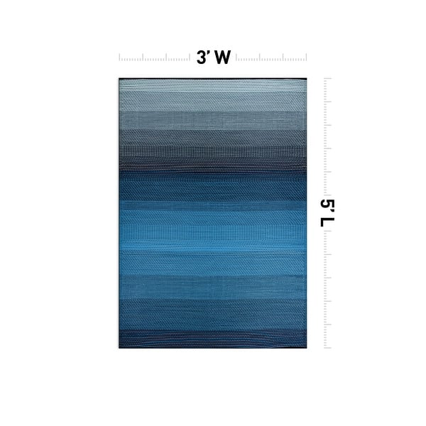 World Rug Gallery Contemporary Stripe Shade Geometric Reversible ...