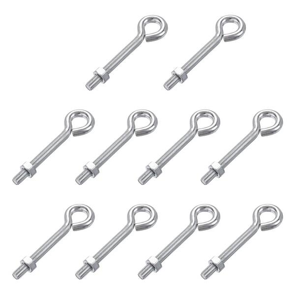 M6x50mm Eye Hooks Screws Bolts Kit,10pcs Carbon Steel Hanger Eyelet ...