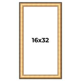 16x32 Frame Gold Plein Aire Solid Wood Picture Frame Width 2 Inches ...