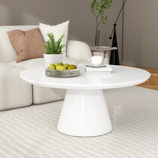 Round Wood Coffee Table for Living Room,Apartment - On Sale - Bed Bath ...