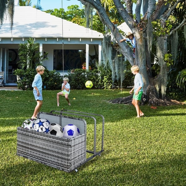 Poolside Float Storage With Wheels,39X32X30" Extra Large Outdoor ...