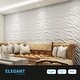 Art3d PVC 3D Wall Tile-Flowing Wave in White, Paintable 3D Panel, 19 ...