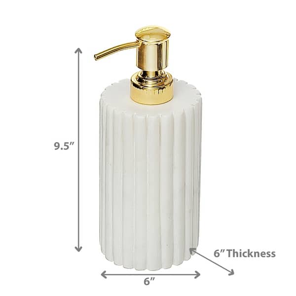 White Marble Dispenser With Gold Metal Pump - Bed Bath & Beyond - 40138849