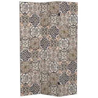 Handmade 6' Double Sided Victorian Tile Canvas Room Divider - Bed Bath ...