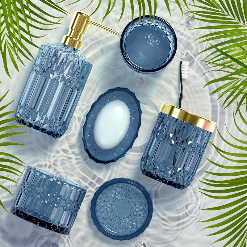 Blue Bathroom Accessory Set On Sale Bed Bath Beyond 39690056