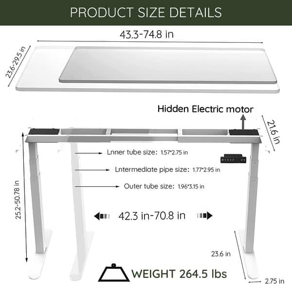 Height Adjustable Table Legs Sit Stand Desk Frame Up to Ergonomic ...