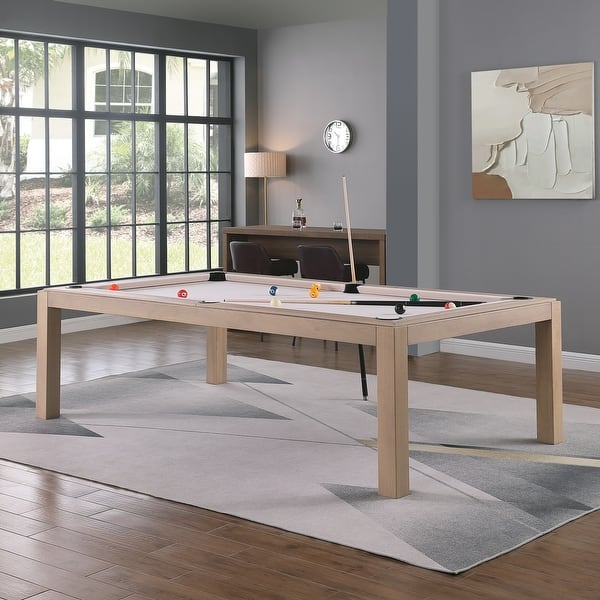 Olivia Driftwood Ash 7ft Billiard Slate Pool Table with Dining TOP - On ...