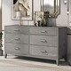 Modern Concise Style Gray Wood Grain Six-Drawer Dresser - Bed Bath ...