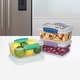 Set of 3 BPA-Free 4.1 Cup Plastic Food Storage Containers with Locking ...
