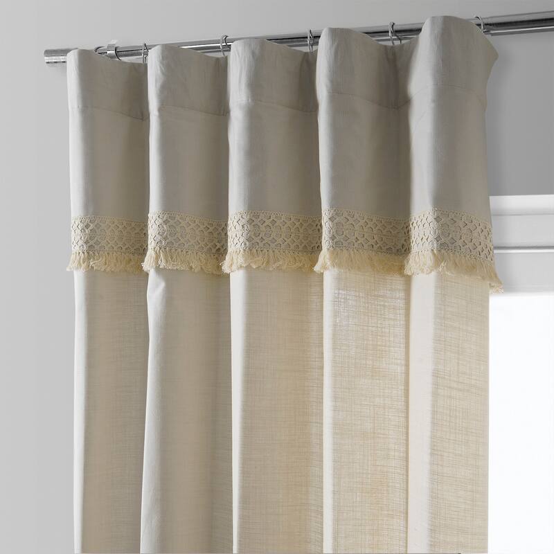 Exclusive Fabrics Bordered Textured Cotton Curtains For Bedroom ...