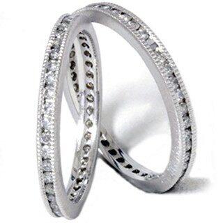 1ct Stackable Eternity Wedding Guard Rings 14K Set - Bed Bath & Beyond ...