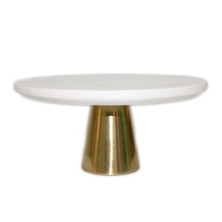 Sm. White Marble Cake Plate w/ Gold Base 8"Dia -ST - Bed Bath & Beyond ...