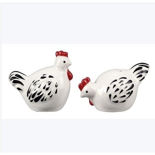 Black and White Farmhouse Chickens Ceramic Salt and Pepper Shakers ...