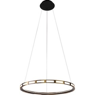 PageOne Lighting Equator 6.80 pound Matte Black Satin Gold LED Pendant ...