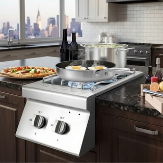 Double Grilling Side Burners,2 x 15,000BTU Liquid Propane SideBurner ...