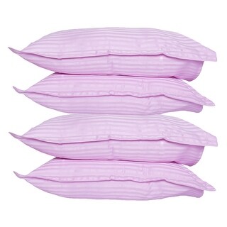 Just Linen Micro Poly Sateen Pencil Striped Pack of 4 Full Size Pillow ...