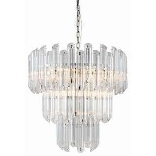 Crystal Clear Glass Fixture with Polished Nickel Iron Frame - 28"H x 27 ...