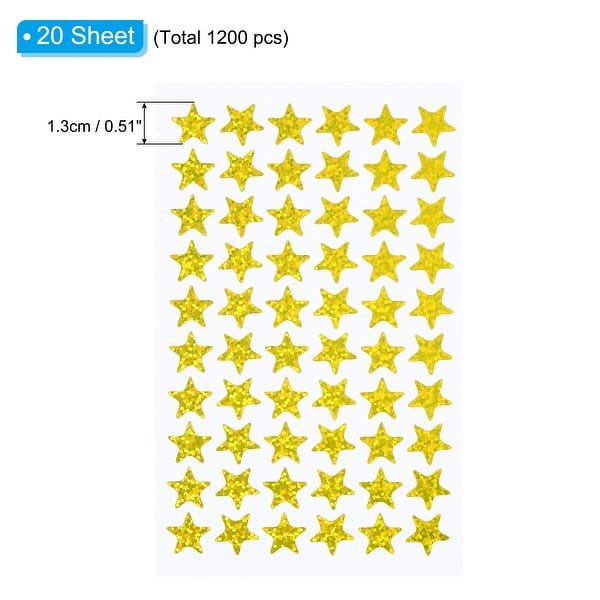 1200 Pcs Star Reward Stickers, 20 Sheet Sparkling Colorful Sticker ...