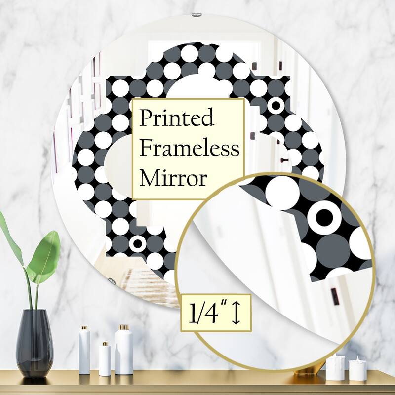 Designart Monochrome Geometric Pattern Xiv Printed Modern Round Or