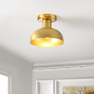 SAFAVIEH Lighting Helm Flush Mount - 13"W x 12"D x 12"H - Bed Bath ...