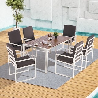7 Pcs Outdoor Dining Sets Patio Conversation Set - Bed Bath & Beyond ...