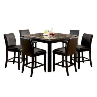 7 Piece Counter Height Dining Set in Black Finish - Bed Bath & Beyond ...