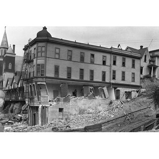 Condemned building at 5th and Terrace Black and White Gallery Wrapped ...