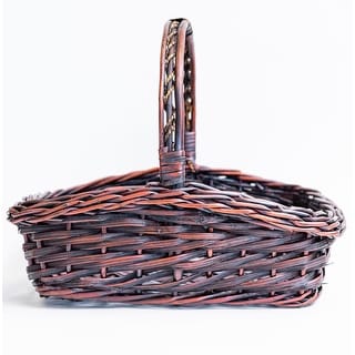 Mahogany Willow Rectangular Handled Basket - Bed Bath & Beyond - 41934782