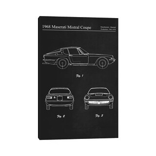 iCanvas "1968 Maserati Mistral Coupe" by Joseph Fernando Canvas Print ...