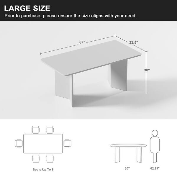 Solid Wood Square Dining Table for 6-8 People Nordic style - Bed Bath ...