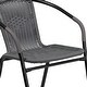 3-piece Metal/ Rattan Patio Dining Set with 28-inch Square Table - 28"W ...