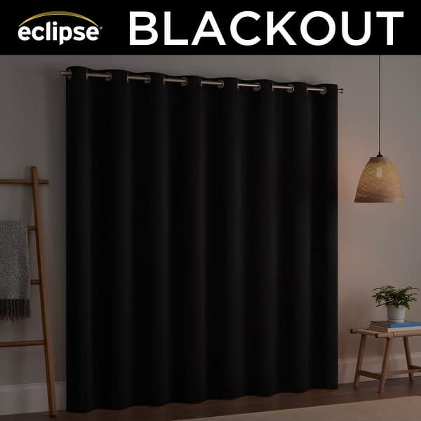 Eclipse Blackout Curtains, Darrell Thermaweave Grommet Extra Wide Curtains, Sliding Door ...
