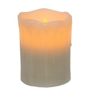 White Dripped Pillar Candle 4 inch - 4" high by 3" in diameter. - Bed ...