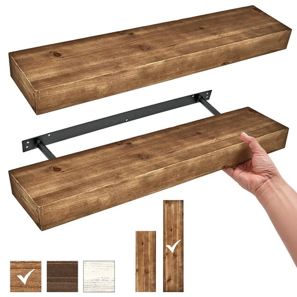 rustic shelves with brackets