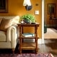 Carolina Living Chesterfield Wood & Cane 3 Shelf Side Table - Natural ...