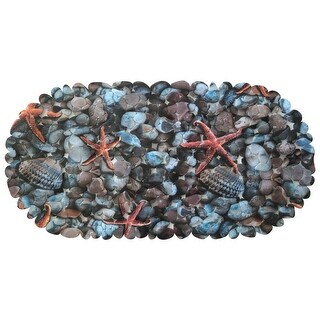 Dundee Deco Pebbles and Sea Shell Bathtub and Shower Mat - 27" x 14 ...
