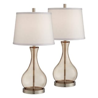 Kent 24 1/2" High Translucent Champagne Glass Table Lamps - 12" x 24 ...