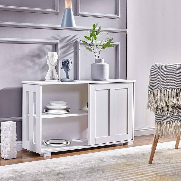 Console Table Buffet Table, Modern Sideboard with Storage Cabinets and ...