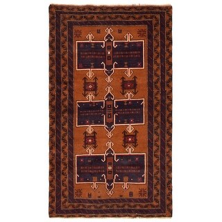 ECARPETGALLERY Hand-knotted Baluch Light Brown Wool Rug - 4'0 x 6'6 ...