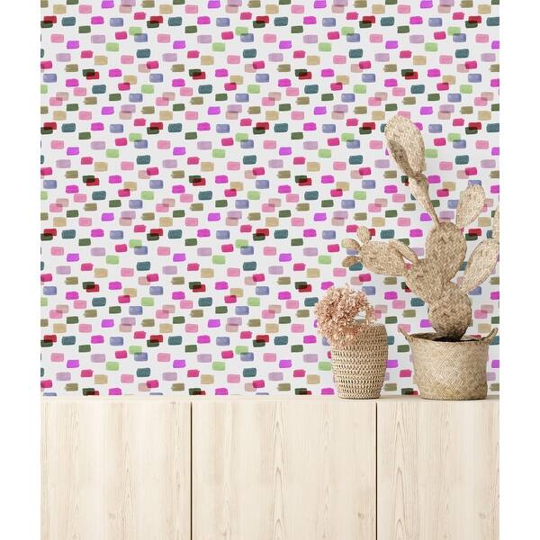 Brightly Water Colored Dashes Wallpaper Peel and Stick and Prepasted ...