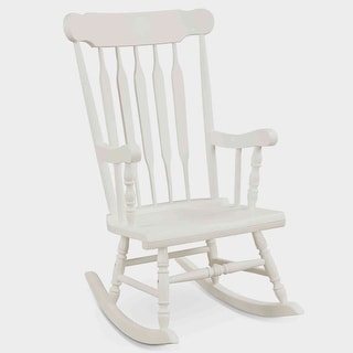 Solid Wood Rocking Chair Porch Rocker Indoor Outdoor Seat Glossy Finish ...