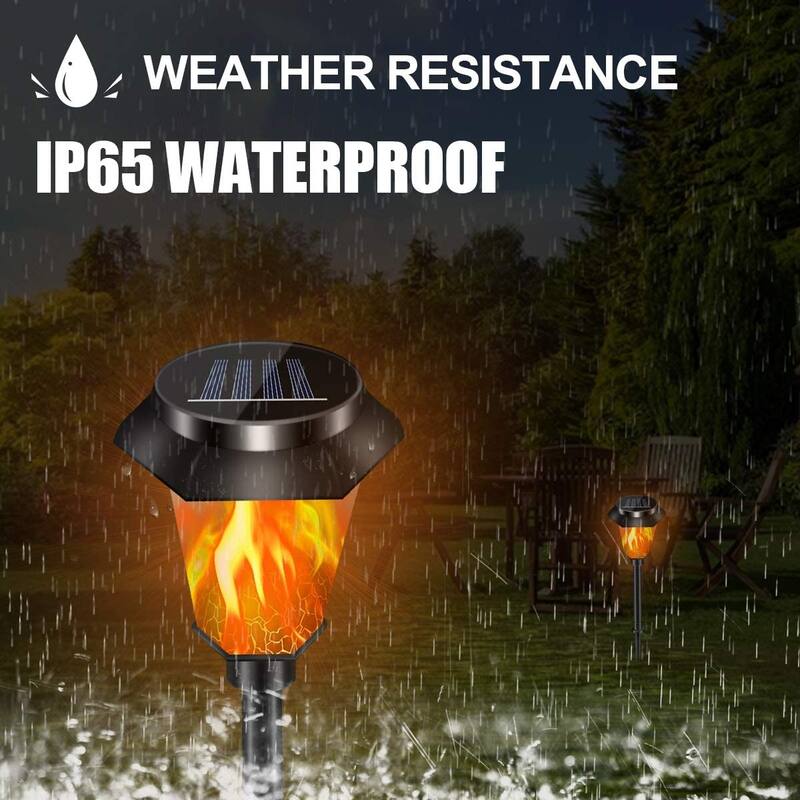 LED Solar Pathway Lights Outdoor, Waterproof Solar Torch Light with ...
