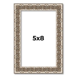 5x8 Frame Silver Versailles Ornate Solid Wood Picture Frame | 1 Inch ...