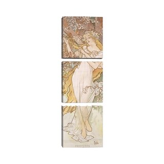 iCanvas "Spring (Printemps), c.1896" by Alphonse Mucha 3-Piece Canvas ...
