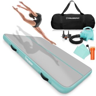 10' Air Tumble Mat 78" Wide Inflatable Gymnastics Track with Pump, Mnt ...