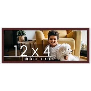 12x4 Traditional Mahogany Complete Wood Picture Frame with UV Acrylic ...