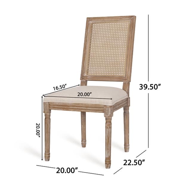 Regina French Country Wood and Cane Upholstered Dining Chair (Set of 6 ...