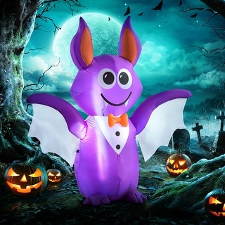 Outsunny 6ft Inflatable Halloween Decoration Bat, Blow Up Outdoor LED ...