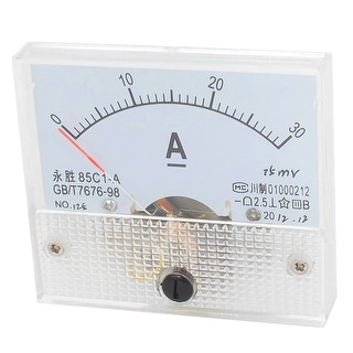 85C1-A DC 0-30Class 2.5 Precision Panel Mounted Analog Ammeter Meter ...